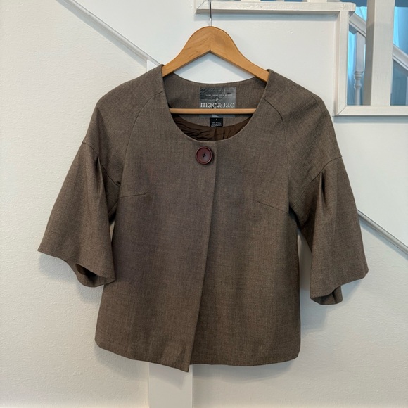 mac & jac | Jackets & Coats | Mac Jac Short Sleeve Brown Jacket | Poshmark